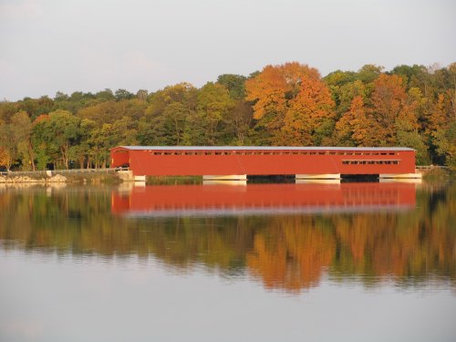 Langley Covered Bridge In Michigan Is Longest In The State