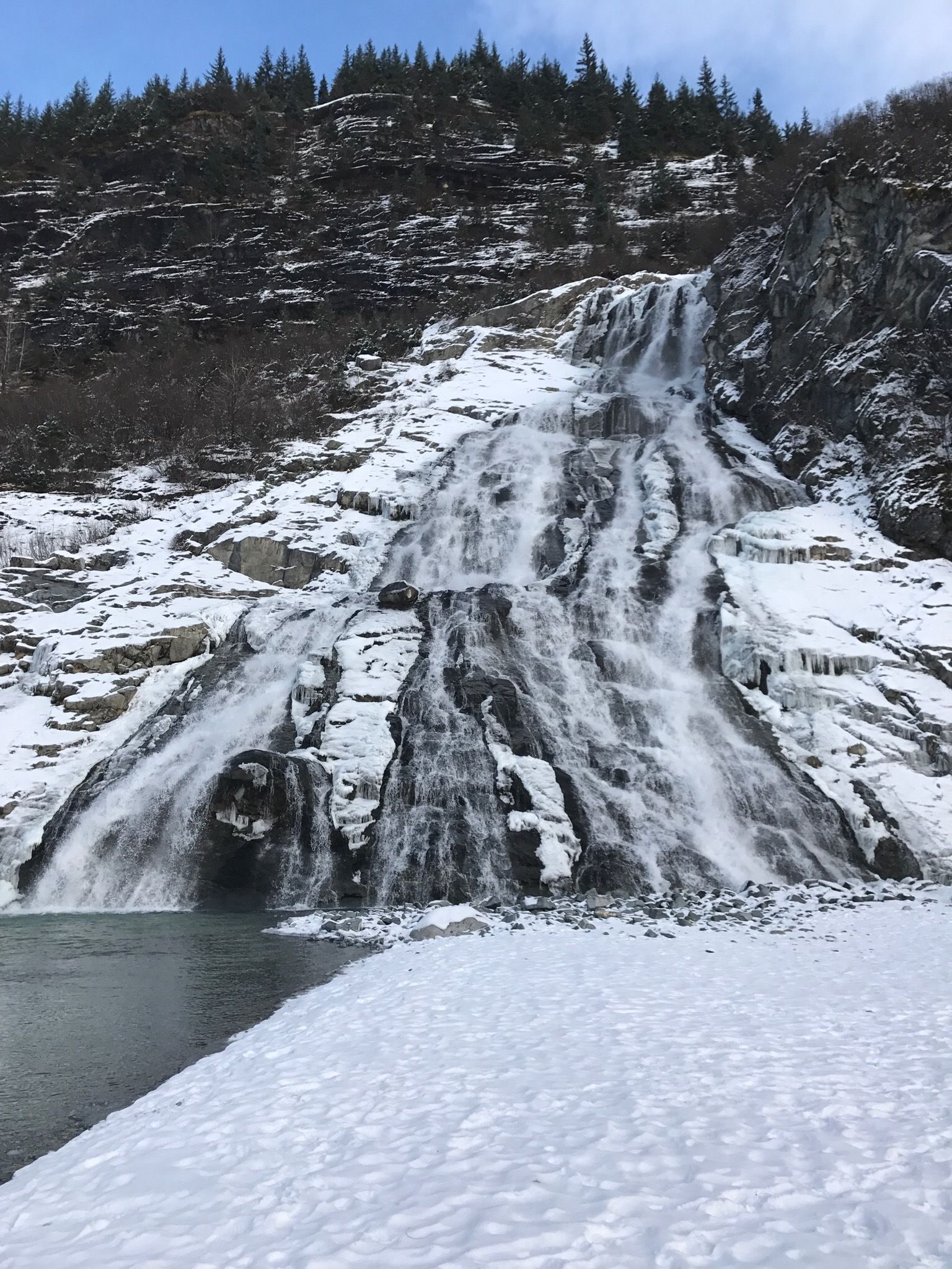 Hike To See The Frozen Beauty Of Nugget Falls, One Of Alaska’s Largest ...