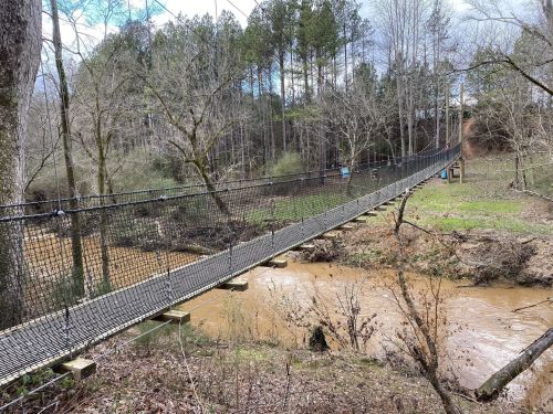 The Carolina Thread Trail Along A 180-Foot Suspension Bridge