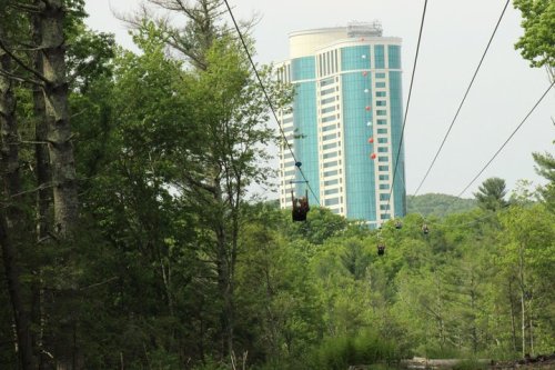 Take A Ride On The Longest Zipline In Connecticut At Foxwoods