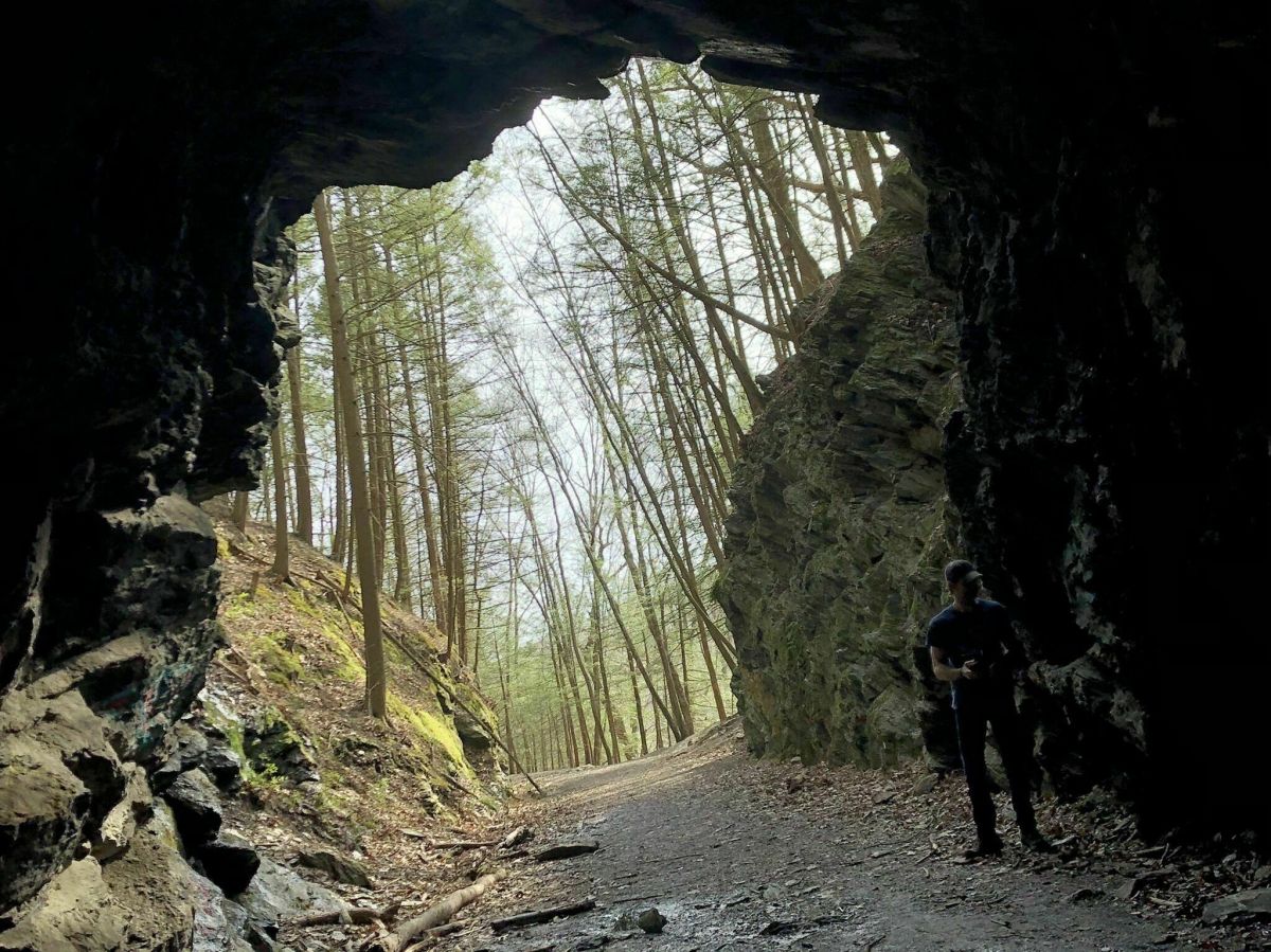 Enter A Cave At The Scenic Pinney Loop Trail In Connecticut