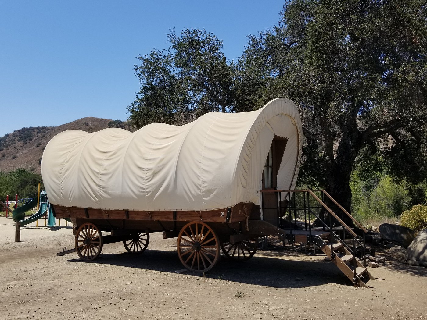 Stay The Night In A Old-Fashioned Covered Wagon At Ventura Ranch KOA ...