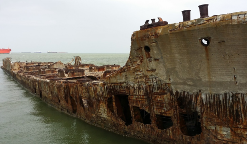 The SS Selma Is A WWI Shipwreck On Galveston Bay In Texas