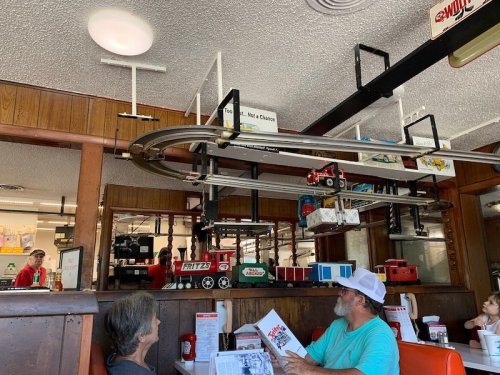 Your Food Arrives By Train At Fritz’s Railroad Restaurant In Kansas