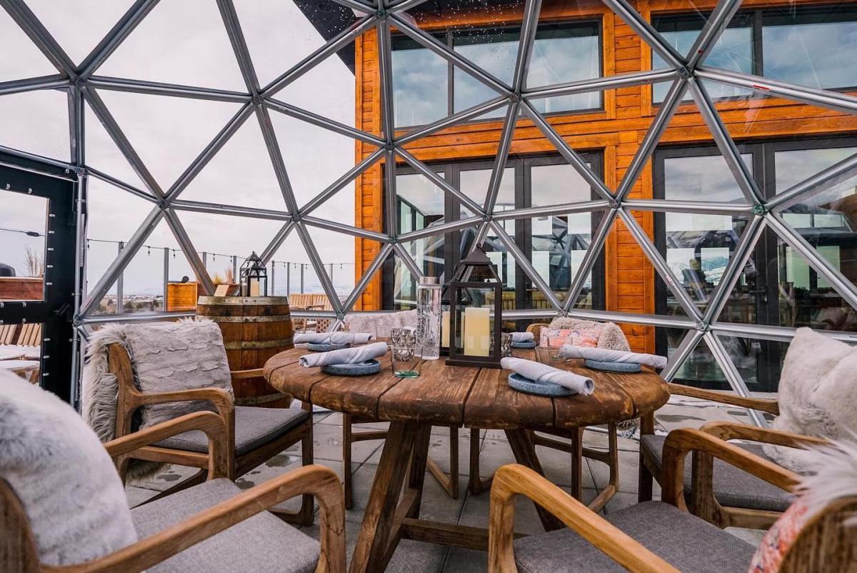 Stay Warm And Cozy At Sky Shed, A Rooftop Igloo Bar In Montana