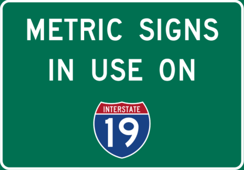 Metric Highway In The US: Nogales to Tucson, Arizona