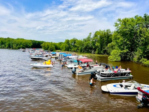 Floating Bar In Wisconsin: The Sandbar On The Biron Flowage