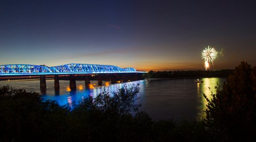 A Nightly Bridge Light Show In Memphis Tennessee