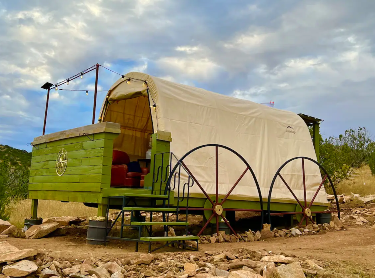 When In New Mexico Stay In This Old-Fashioned Covered Wagon