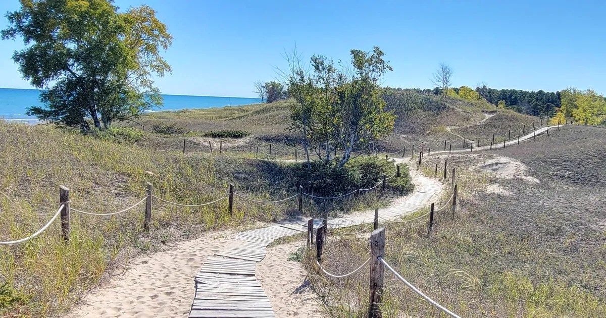 Take Kohler-Andrea State Park Trails To A Beautiful Lake Beach