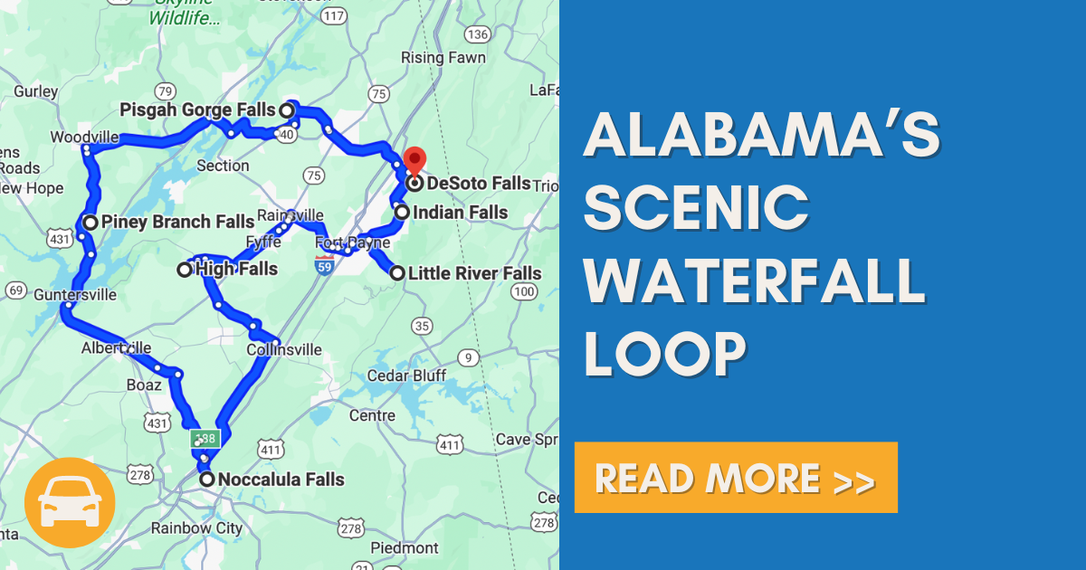 This Alabama Waterfall Loop Takes You To 7 Beautiful Waterfalls