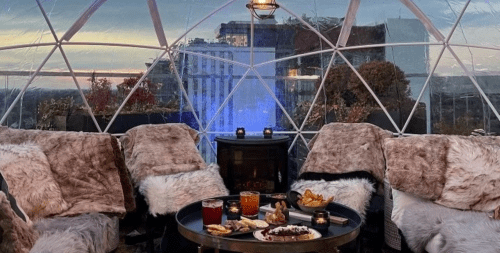 Dine At Hip Flask, A Rooftop Igloo Bar In Maryland