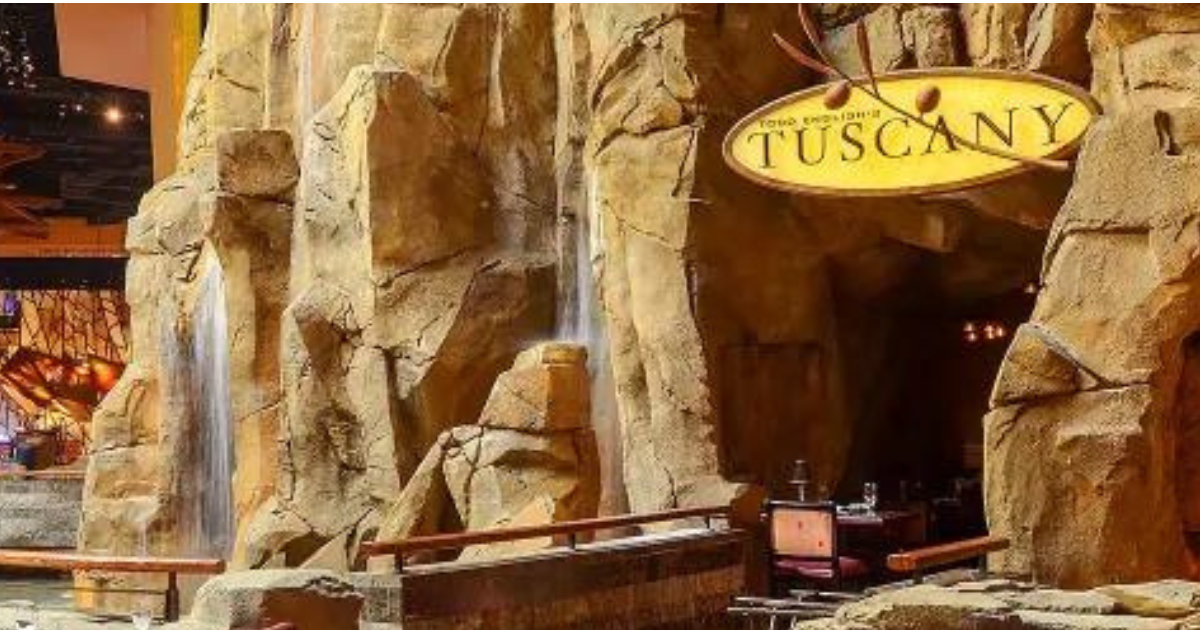 Todd English's Tuscany Mohegan Sun: Unique Waterfall Restaurant