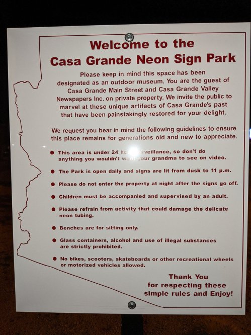 Retro Place In Arizona: Casa Grande Neon Sign Park