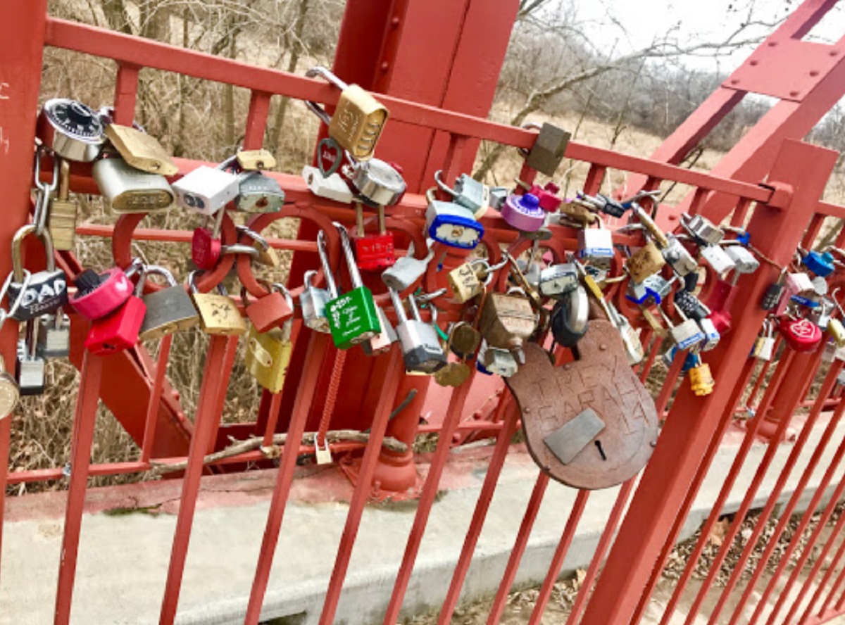 Old Red Bridge: Love Locks In Kansas City, Missouri