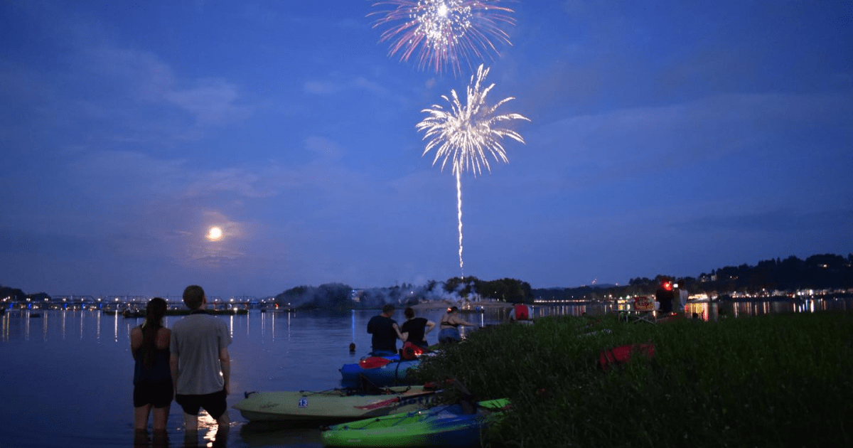 Nighttime River Float In Wormleysburg, Pennsylvania