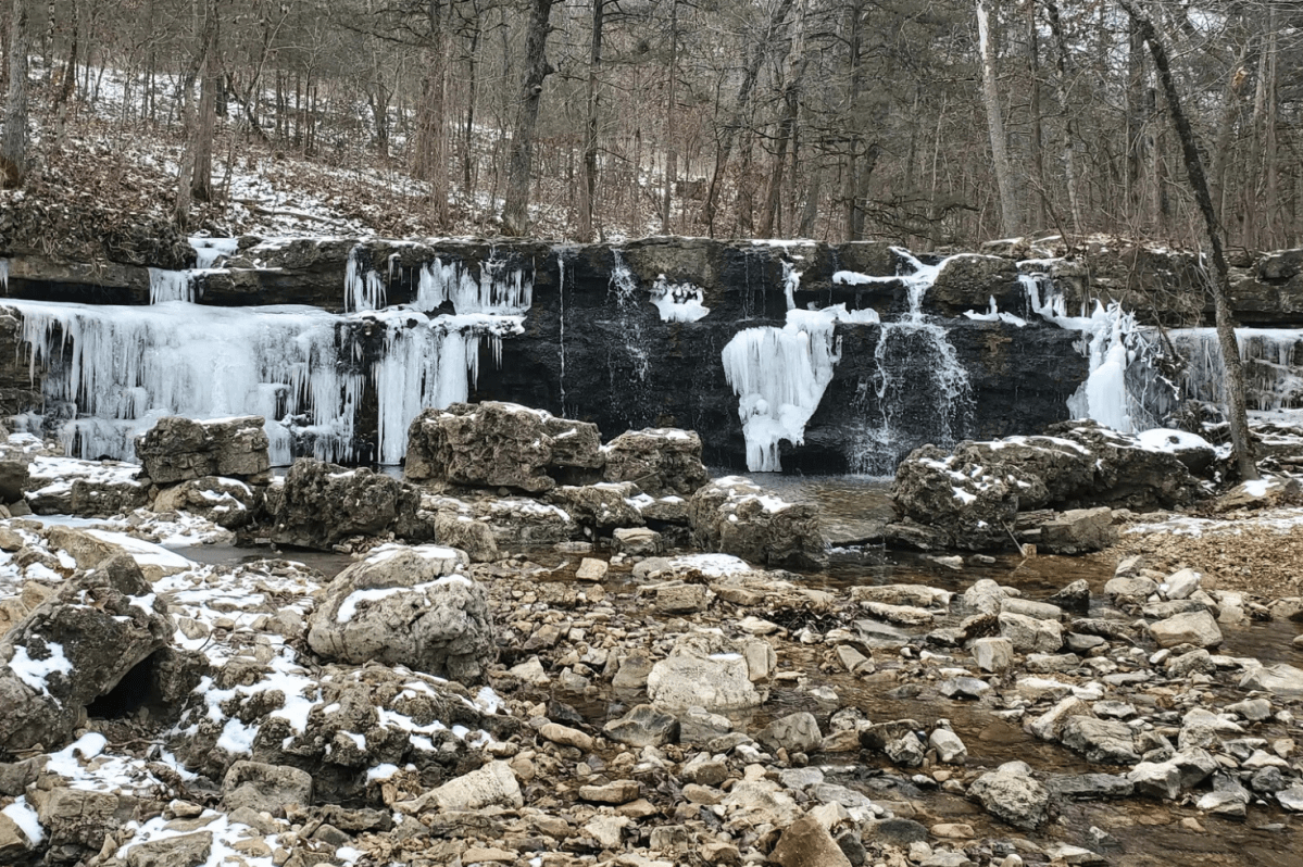 Frozen Waterfall Branson, Missouri